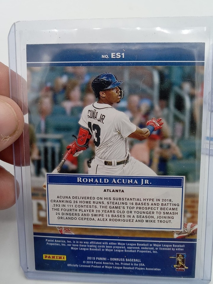 Ronald Acuna Jr 2019 Donruss Elite Series Vector Parallel Braves ES-1 ...