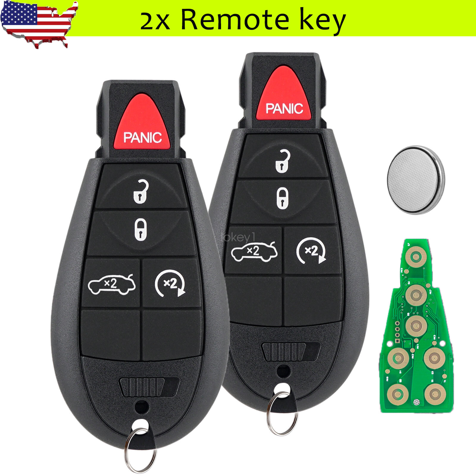 2 For 2008-2013 Jeep Grand Cherokee Dodge Durango Keyless Entry Remote ...