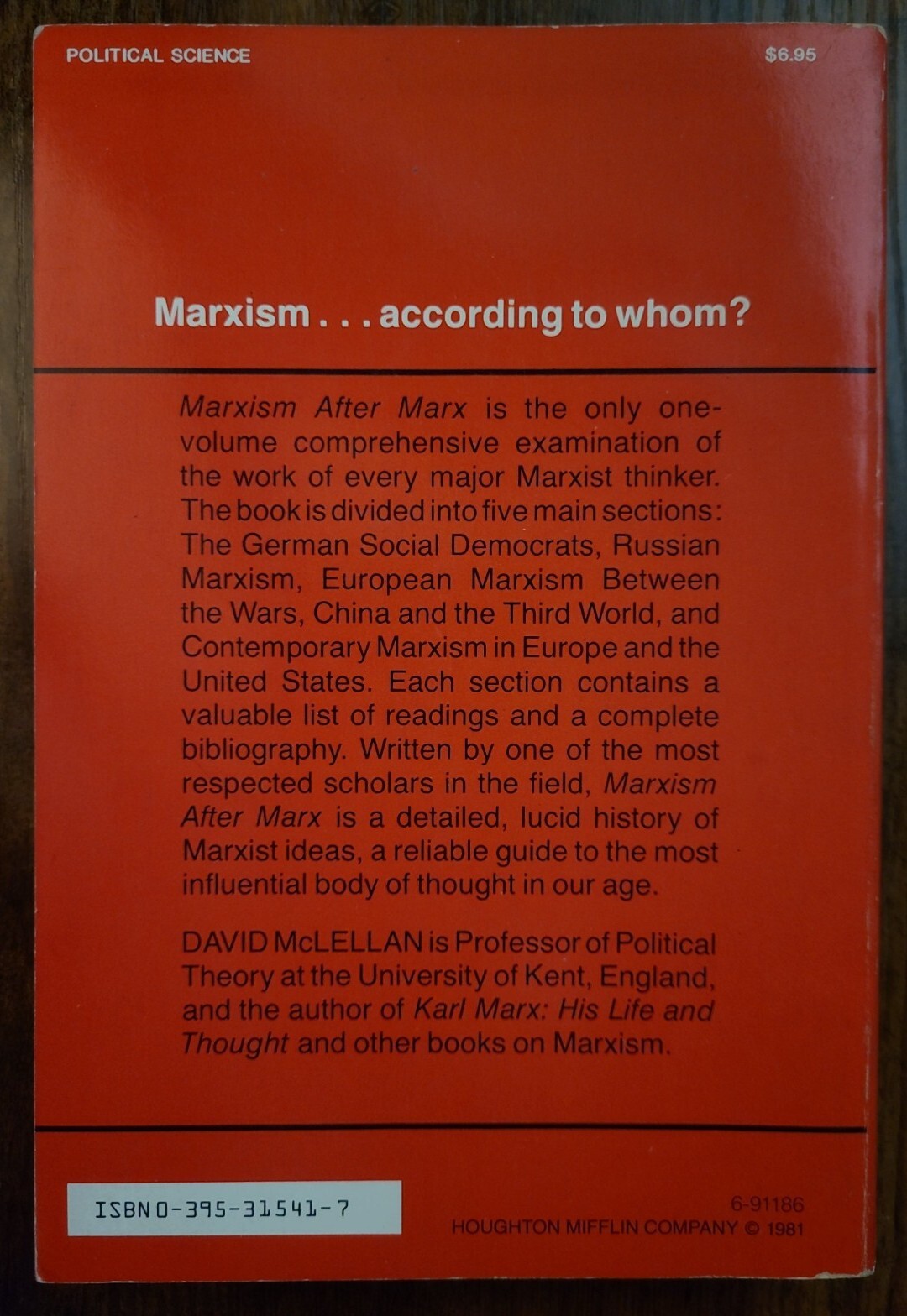 Marxism after Marx Paperback David McLellan 9780395315415| eBay