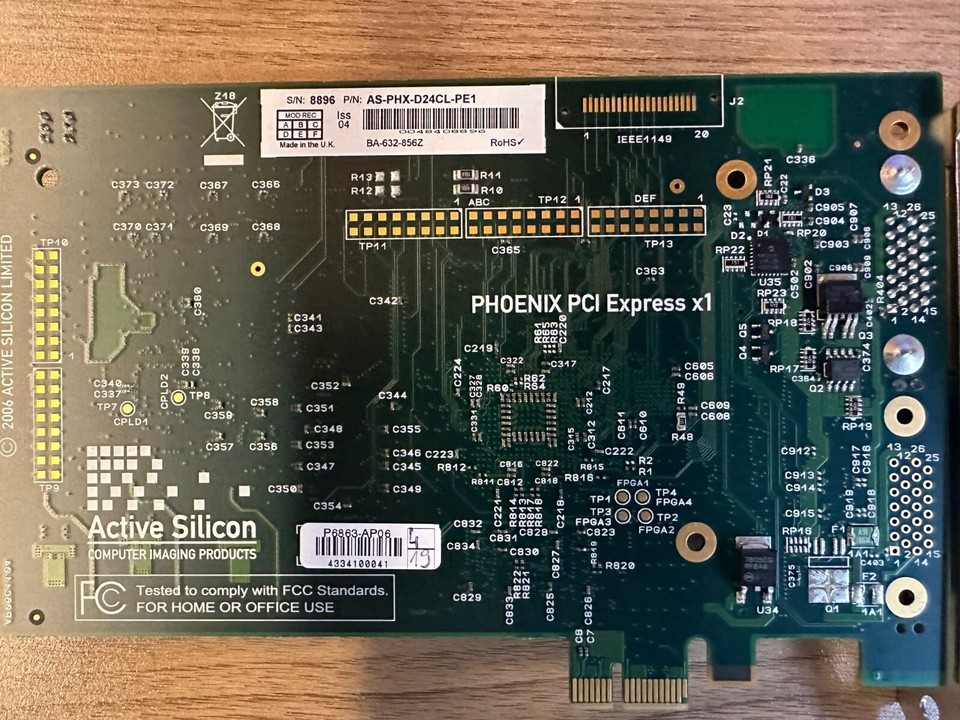 ACTIVE SILICON PHOENIX PCI EXPRESS X1 FRAME GRABBER AS-PHX-D24CL-PE1 | eBay