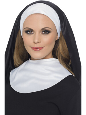 Women's Catholic Nun Headdress Cowl And Collar Set Costume Accessory | eBay