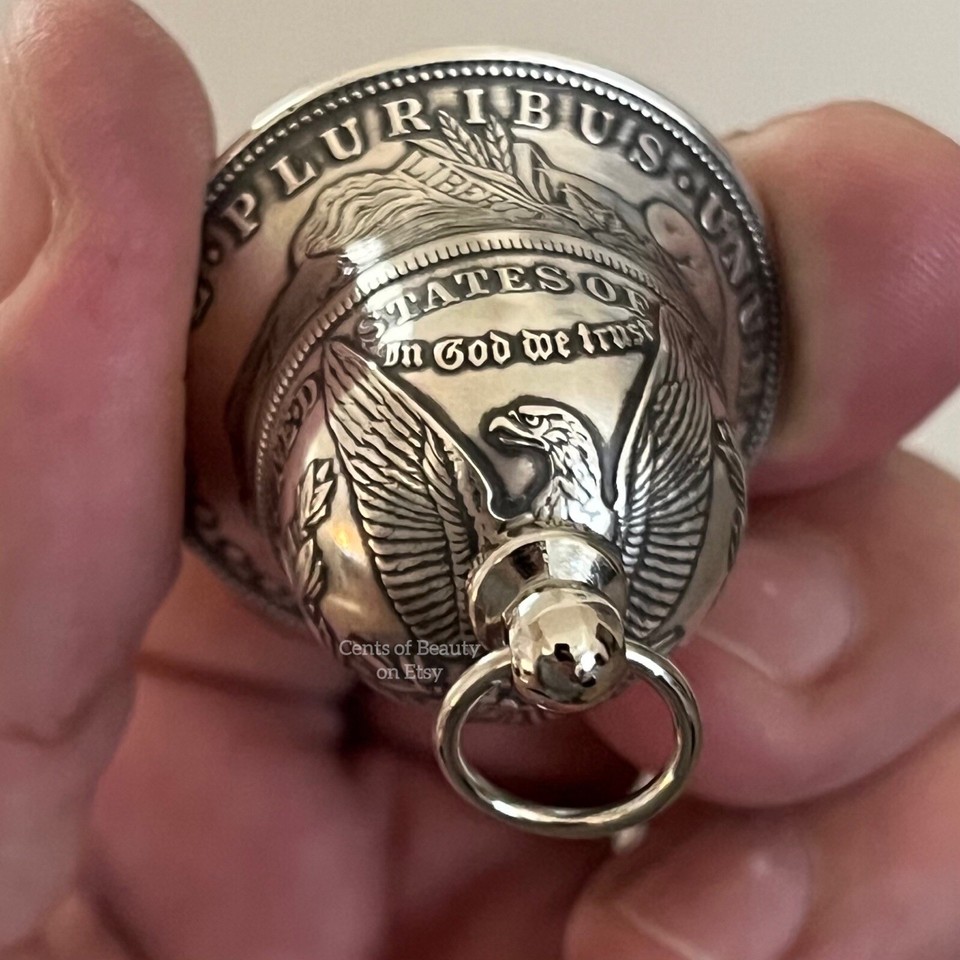 REAL 1921 Morgan Dollar Bell – 90% Silver - Collectible Coin Bell ...