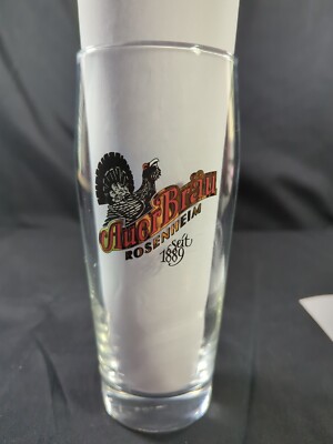 0.5L AuerBrau 7.25” German Tall Beer Glass Rosenheim Seit 1889 Franz ...