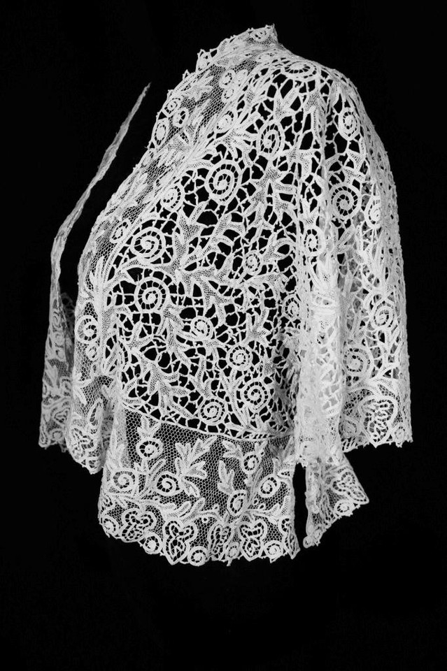 Antique French White Cotton Victorian Lace Jacket Size Med 36+ " Bust ...