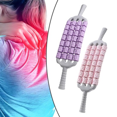 Massage Roller Stick Bendable 4 Row Stomach Shoulders Calf Gym Muscle ...