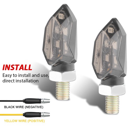 2X Mini LED Turn Signals Blinker Light Indicator Amber Universal ...