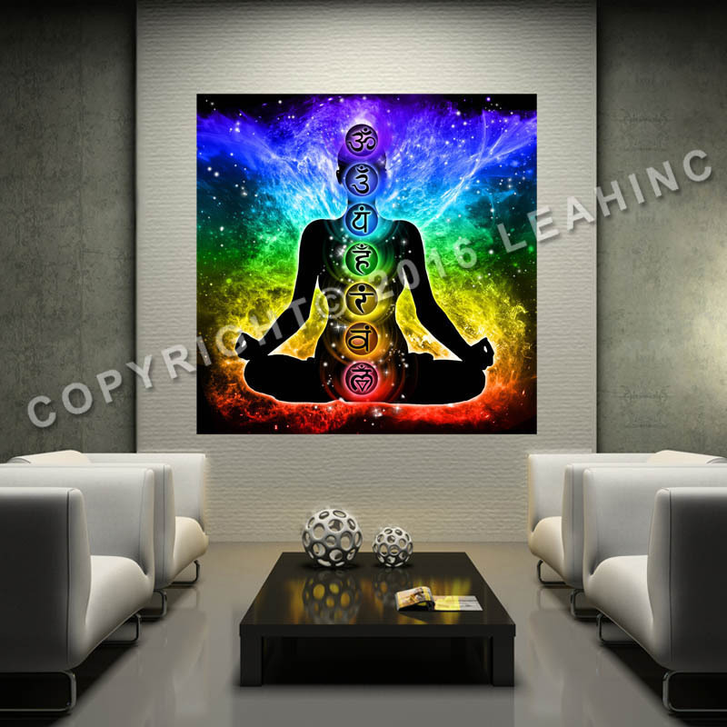 Chakra Nebula Poster Yoga Namaste Meditation Wall Om Hindu Zen Astral ...