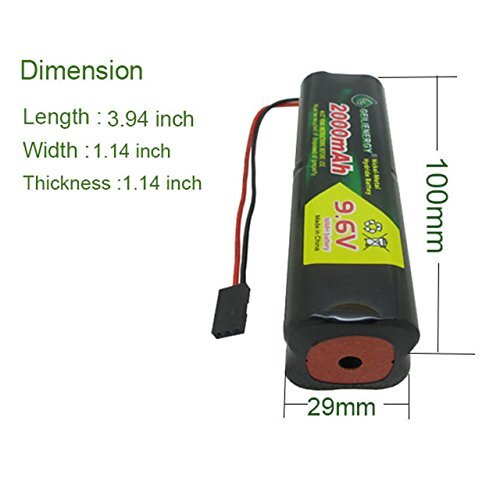 9.6v 2000mAh Square Futaba NT8S600B Transmiter Battery Pack with Hitec ...