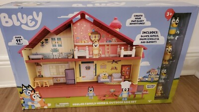Bluey: Heeler Family Home Bundle and BBQ Playset With 4 Figures Play ...