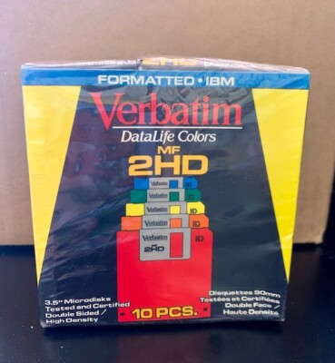 Verbatim DataLife Colors MF 2HD Floppy Disks 3.5" Pack of 10pcs ...