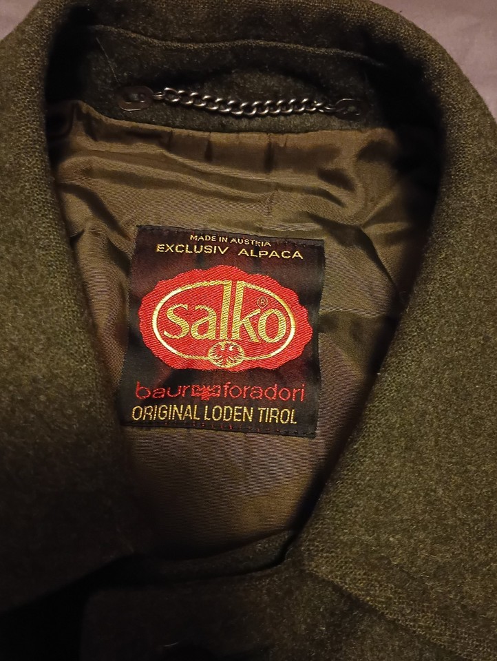 Salko Hubertus Loden Alpaca wool Green Mens Overcoat Large, vintage ...