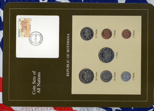 Coin Sets of All Nations Botswana 1981 & 1984 UNC Caraca1 Pula 2 Thebe ...