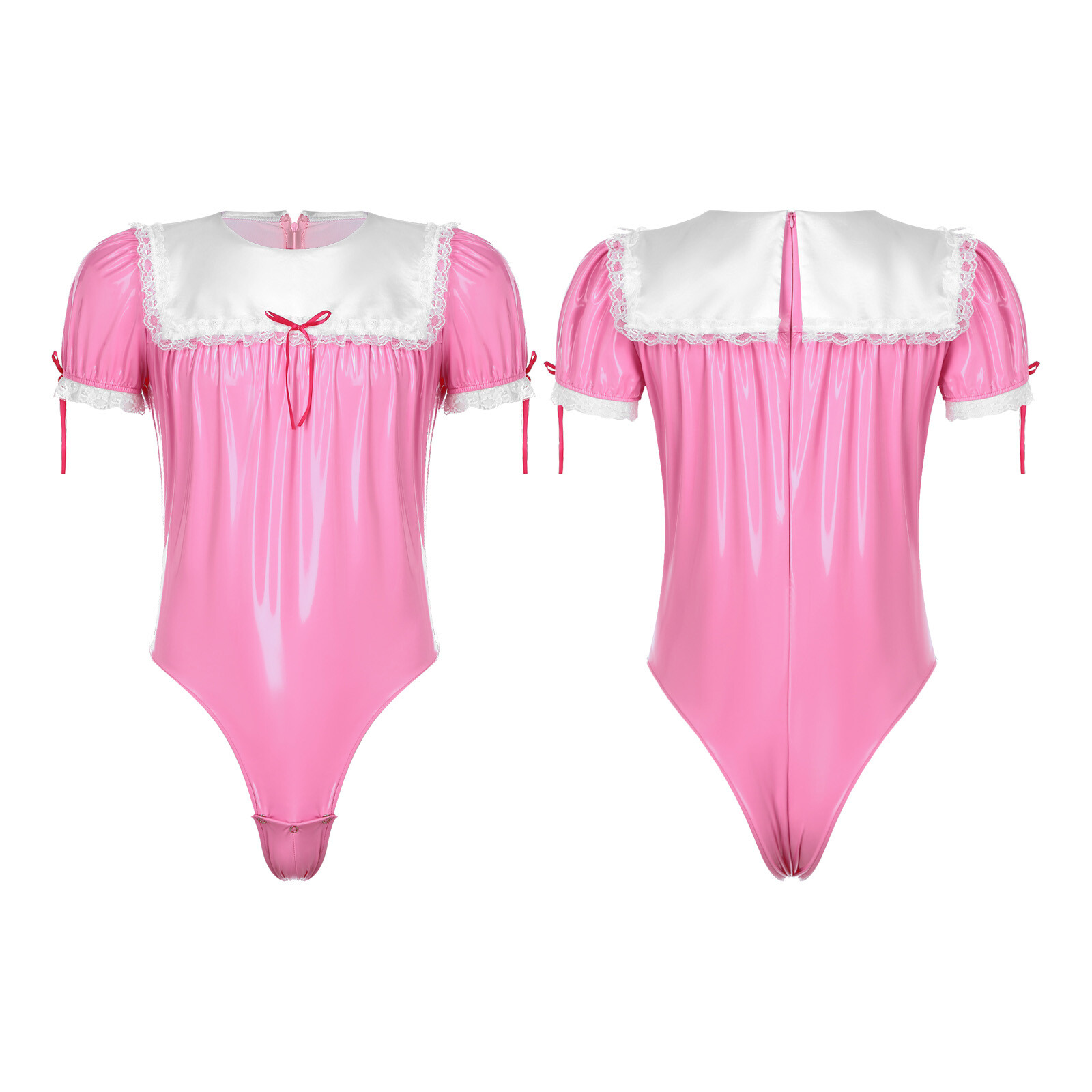 Mens Leotard Invisible Zipper Maid Costume Crossdresser Bodysuit ...