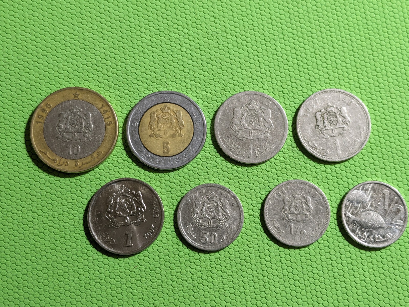 MOROCCO Dirhams 10Dhs-5Dhs-1Dh-1Dh-1Dh-50santimat-½Dh-½Dh, 1974-2014 | eBay