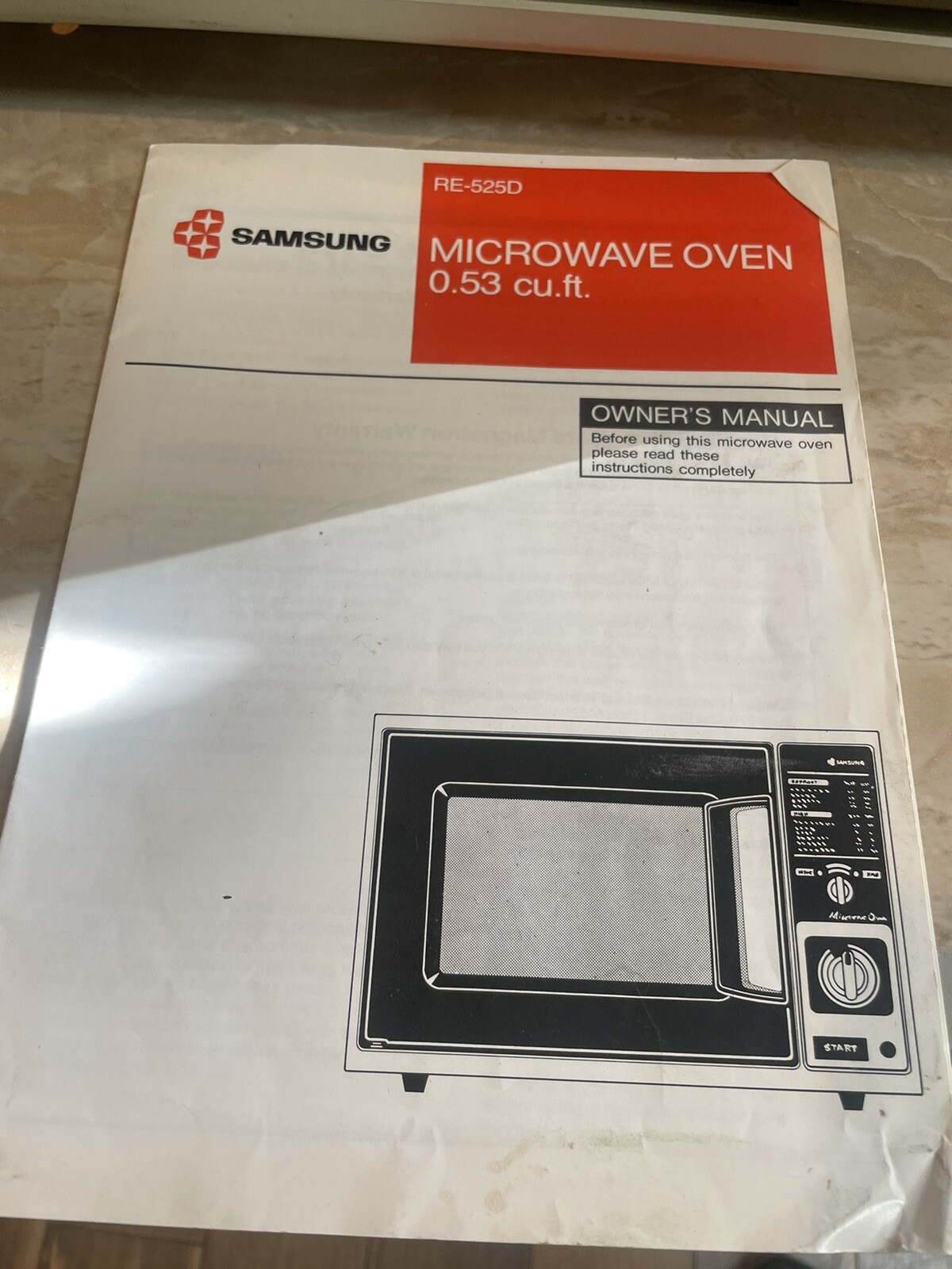 1980’s VIntage Samsung RE-525D Microwave + Analog Controls Rare Clean ...