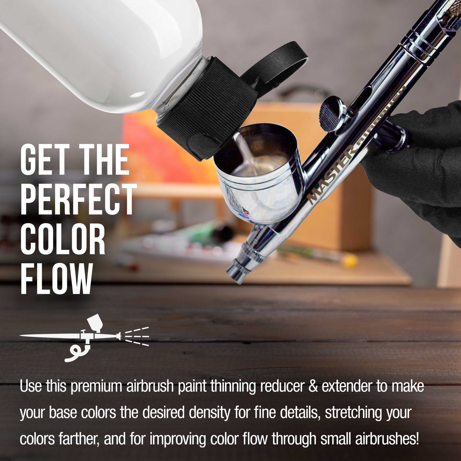 1 oz Airbrush Thinner & Extender Base, Reducing Acrylic Airbrush Paint ...