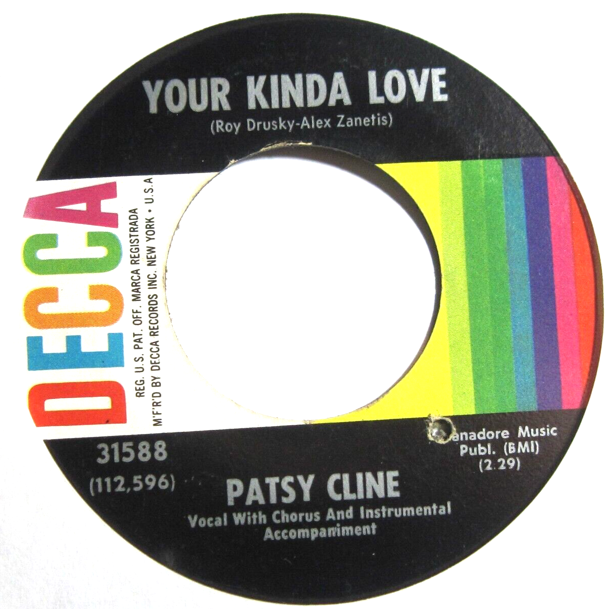 PATSY CLINE * 45 * Your Kinda Love * 1960s * VG++ USA DECCA ORIGNAL ...