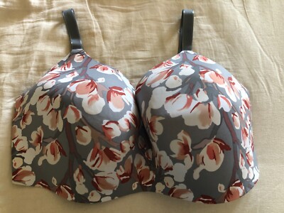 Knix Blue Gray Orange Floral Wing Woman Bra Nylon, Spandex Poly 8 ...
