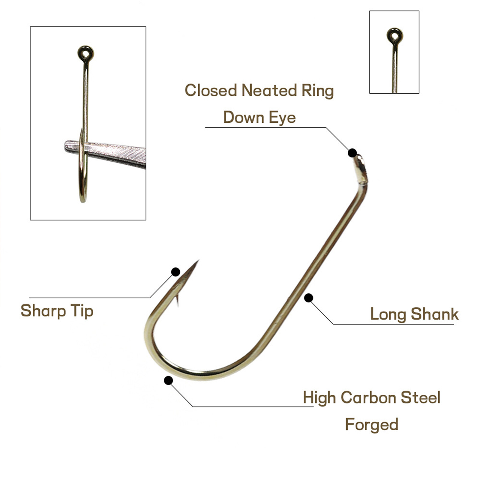 50/100pcs Fly Fishing Hooks Dry Fly Tying Hook High Carbon Steel Nymph ...