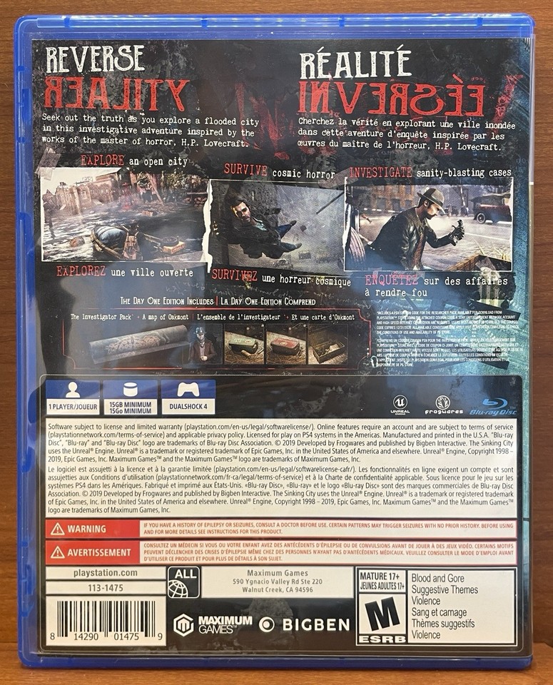 The Sinking City – Day One Edition (PS4) – Complete w/ Map ...