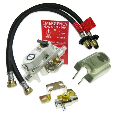 LPG PROPANE 2 BOTTLE AUTO CHANGEOVER KIT GAS REGULATOR WITH TWO QUICK ...