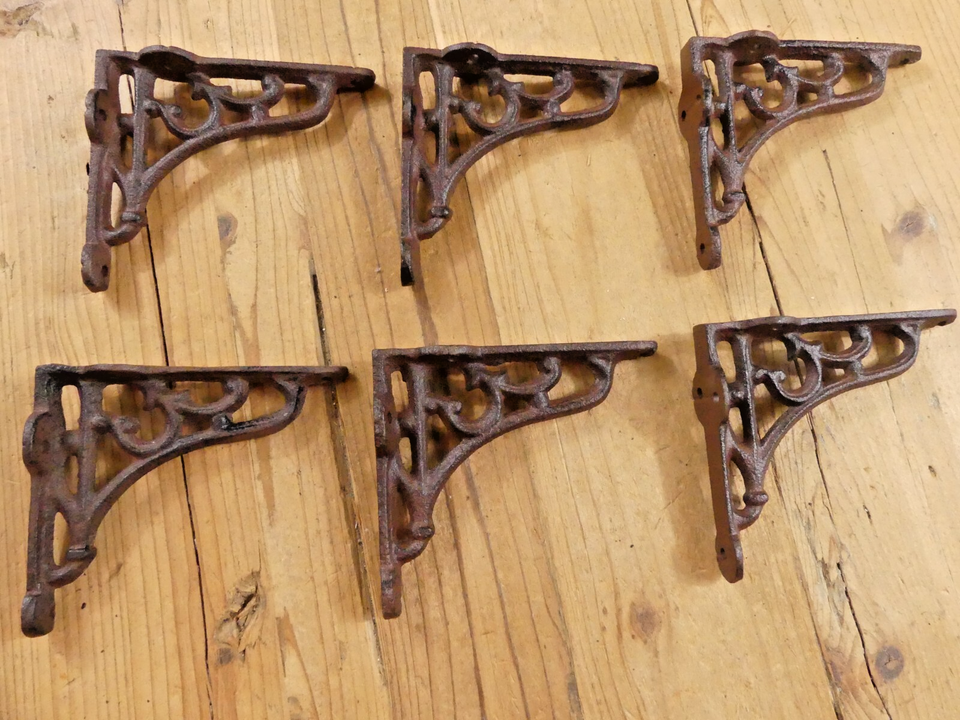 Antique Style Brace Wall Bracket Cast Iron Brackets SMALL 3 1/2" X 4 1/ ...