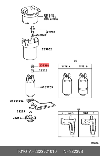 Genuine OE seal, fuel pump filter, 2323921010 for TOYOTA 23239-21010 | eBay