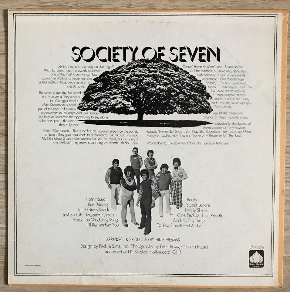 SOCIETY OF SEVEN "OUR HAWAII" RARE PRIVATE SOUL 1973 VINYL RECORD NM | eBay