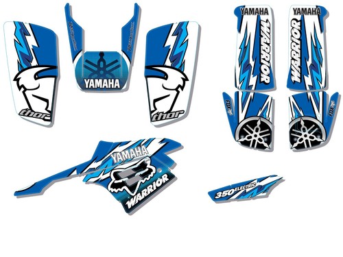 Yamaha WARRIOR 350 Full Graphics Kit Stickers Decals atv - High Gloss ...
