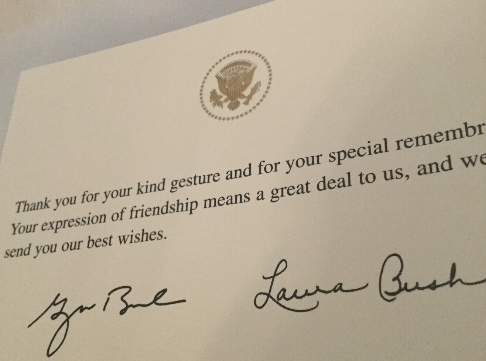 PRES BUSH WHITE HOUSE THANK YOU CARD & 2001 EASTER EGG RECIPE GOP ...