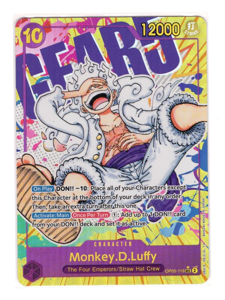 ONE PIECE CARD GAME Monkey D. Luffy OP05-119 (V.2) SEC Alternate Art ...