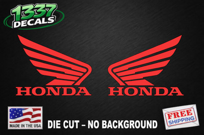 2x Custom Wings Vinyl Decal Sticker for Honda Racing Car ATV MX Truck ...