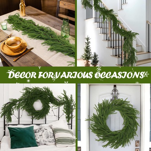 70in Artificial Norfolk Pine Garlands Realistic Greenery Garland ...