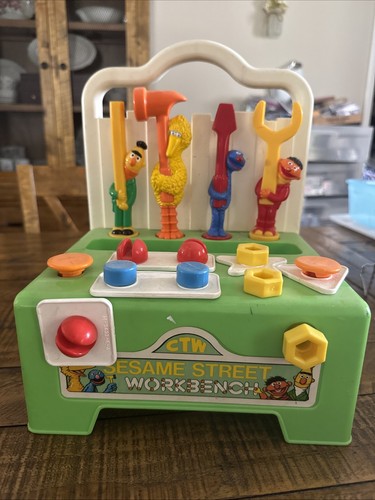Vintage 1983 PLAYSKOOL Sesame Street Workbench Toy + Tools Playset! | eBay