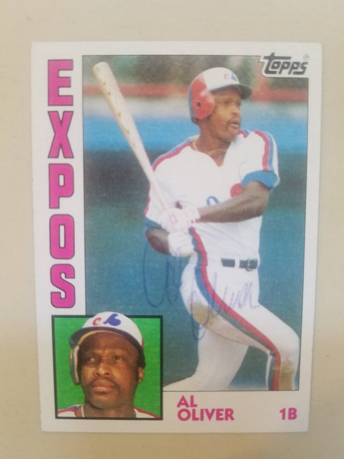 Al Oliver Signed Auto 1984 Topps Montreal Expos Pirates Rangers Giants ...