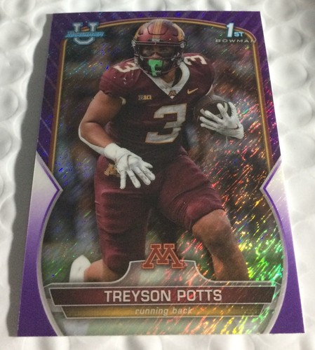 Treyson Potts 2022 Bowman Chrome U Football 1st Edition Purple Shimmer ...
