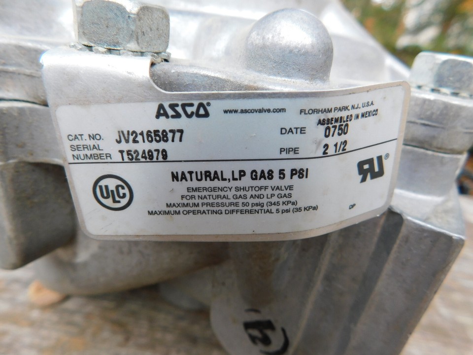 ANSUL Mechanical Gas Valve 25917 2 1/2" Emergency Shut Off Valve *NEW ...