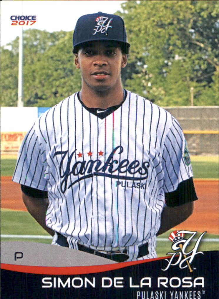 Simon De La Rosa 2017 Choice Pulaski Yankees #8 RC Card Pulaski Yankees ...