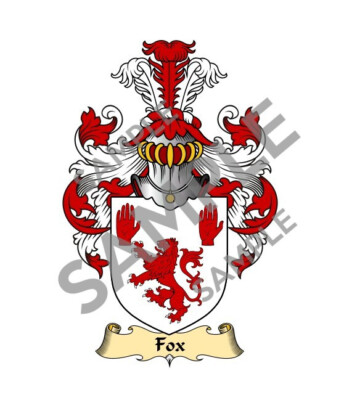 Fox Surname Coat of Arms Heraldry Car Sticker Motorcycle Laptop Decal ...