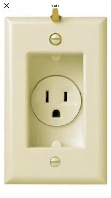 Pass & Seymour 15A 125V Ivory Clock Hanger Receptacle w Smooth Wall ...