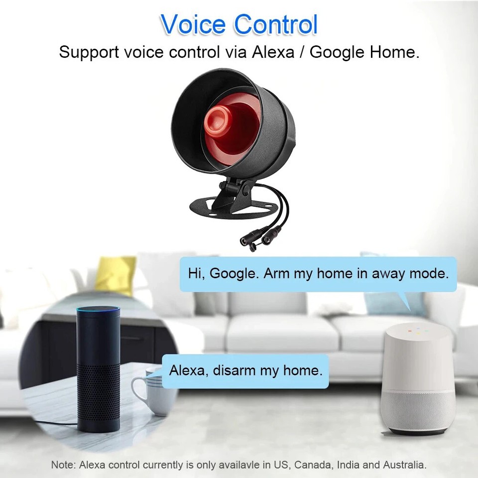 WiFi Siren Alarm System Loud Sound Alert Kit Smart Life Siren for Home ...