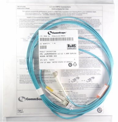 CommScope Lazrspeed Multimode LC to LC 2 Fiber Duplex, Optic Patch Cord ...