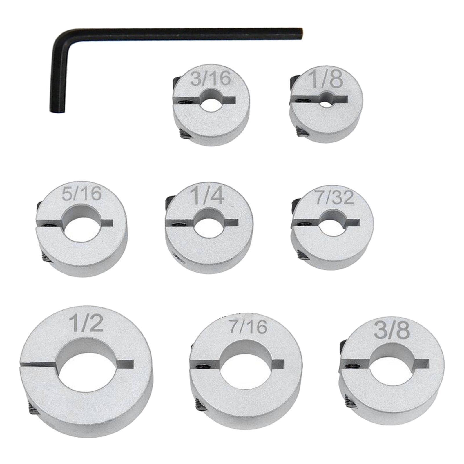 8x Drill Bit Depth Stop Collar Set Metal Drilling Limit Rings Split ...