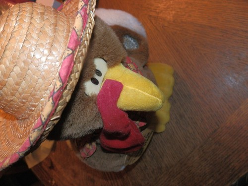 DanDee 13" Hop N Bop Thanksgiving Turkey In The Straw Animated Plush w ...