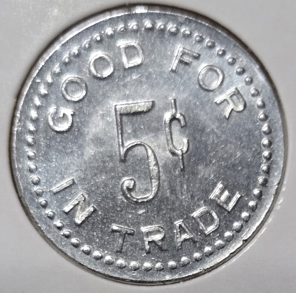 Andale Kansas KS Trade Token Good For 5c Falk & Kocour Sedgwick County ...