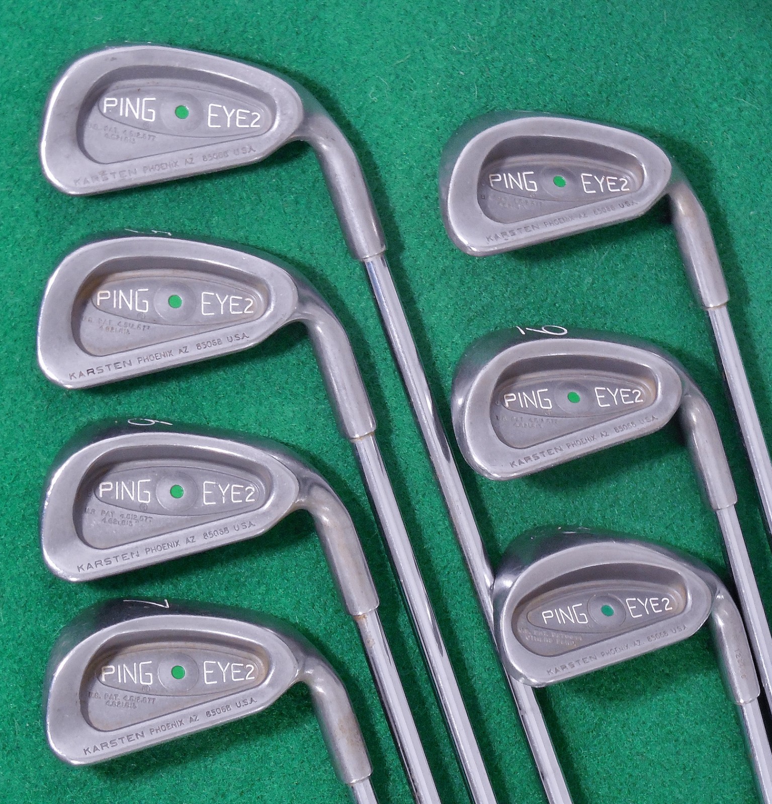 Ping Eye 2 Green Dot Matching Iron Set 3-9 SW No 4 Iron Stiff | eBay