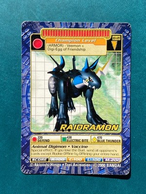 BO-120 Raidramon Digimon Card Digi-Battle Series 3 2000 Bandai MP | eBay