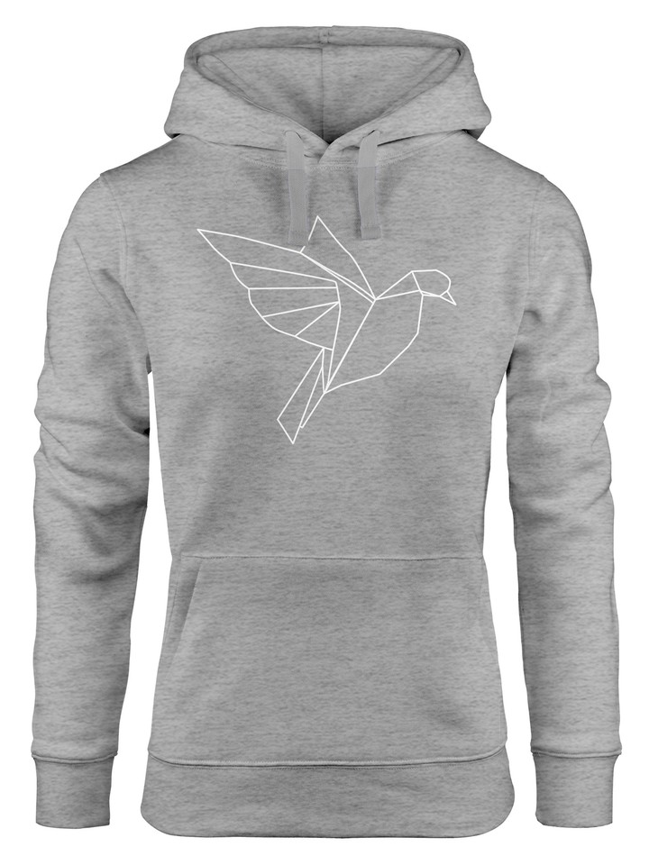 Kapuzen-Pullover Damen Hoodie Polygon Origami Vogel Bird Moonworks ...