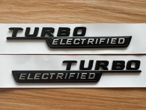 OEM TURBO ELECTRIFIED AMG Fender Emblem MATTE BLACK Badge Mercedes C43 ...
