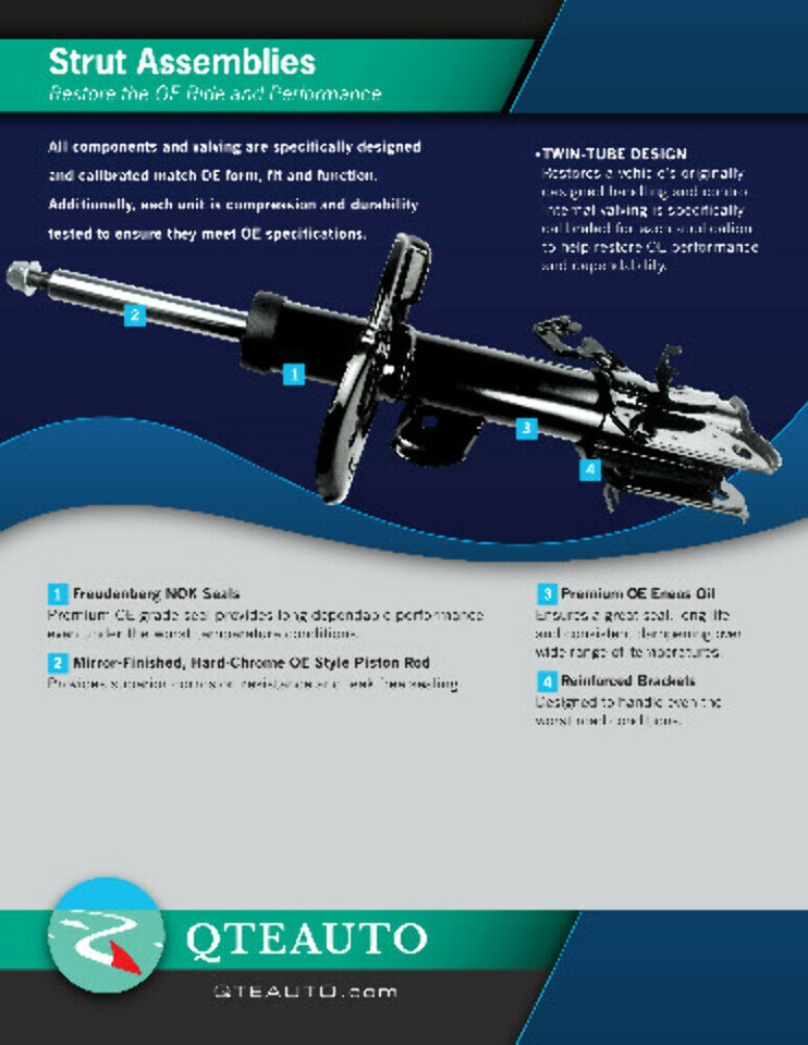 Front Bare Strut For 2002-2006 Freightliner Sprinter 2500 w/ High Roof ...